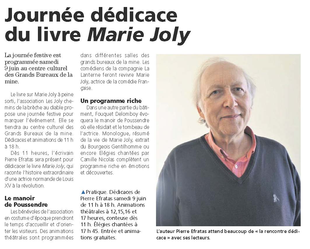 Journée dédicace du livre Marie Joly