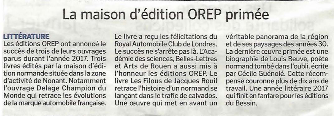 La Maison d'édition OREP primée