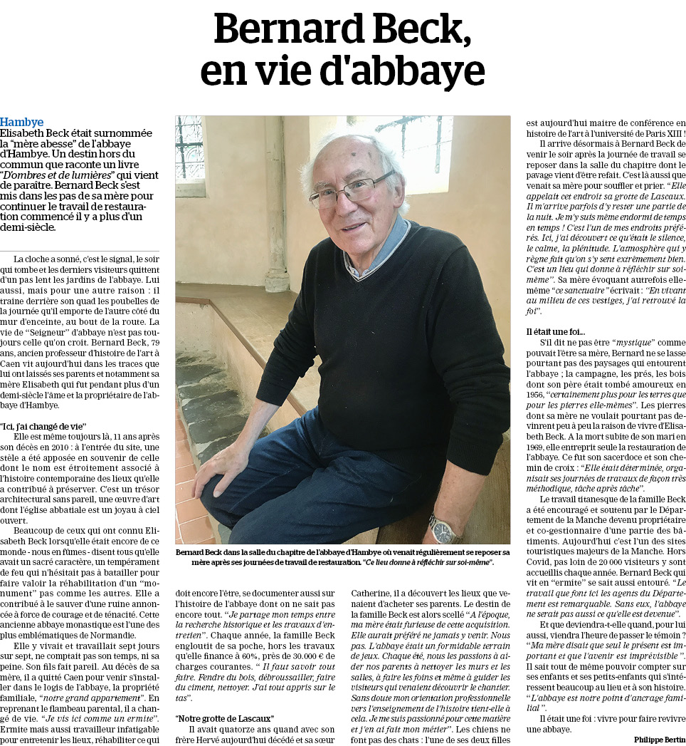 La restauration de l'Abbaye d'Hambye continue